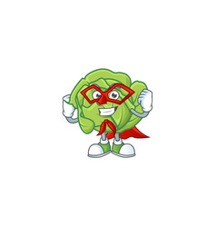 A cartoon cabbage with super hero costume Vector Image