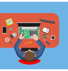 Isometric laptop repair icon service maintenance Vector Image