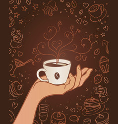A cup of black coffee Royalty Free Vector Image