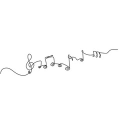 Music one line drawing Royalty Free Vector Image