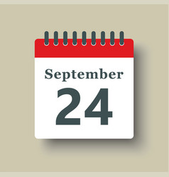 Icon day date 24 september template calendar page Vector Image