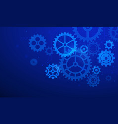 White gear model over blue background Royalty Free Vector