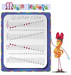 Draw a Quarter note Royalty Free Vector Image - VectorStock