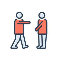 Businessman showing something beside of him Vector Image