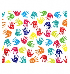 Seamless pattern prints hands Royalty Free Vector Image