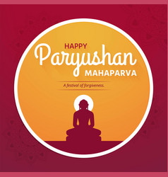 Happy paryushan parva greeting Royalty Free Vector Image