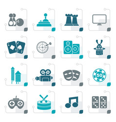 Entertainment flat icons on white background Vector Image