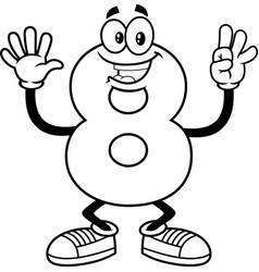 Funny cartoon numbers-8 Royalty Free Vector Image