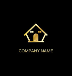 Home building cityscape gold logo Royalty Free Vector Image