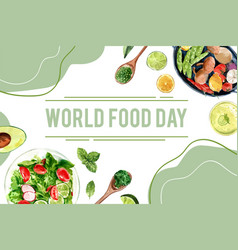 World food day frame design with peas avocado Vector Image