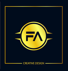 Initial letter fa logo template design Royalty Free Vector