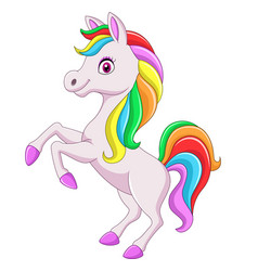 Cartoon rainbow unicorn horse Royalty Free Vector Image