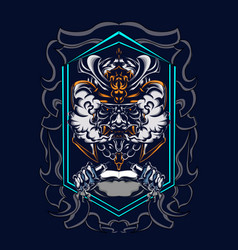 Katsyu ronin vape ornament Royalty Free Vector Image