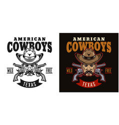 Wild west and cowboys set of emblems Royalty Free Vector