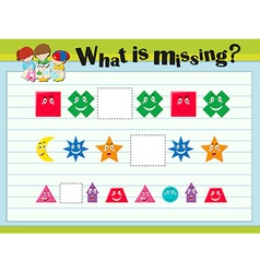 Game template for missing shapes Royalty Free Vector Image