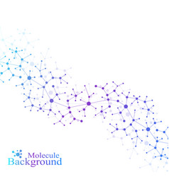 Blue molecules texture frame seamless pattern Vector Image