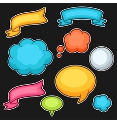 Set colored ribbons and banners Royalty Free Vector Image