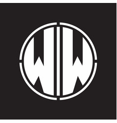 Ww logo monogram circle with piece ribbon style Vector Image