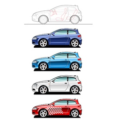 Human skull in different position Royalty Free Vector Image