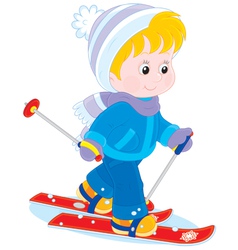 Child skiing Royalty Free Vector Image - VectorStock