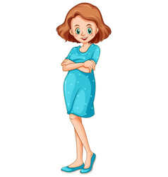 Old woman standing on white background Royalty Free Vector