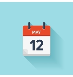 July 12 flat daily calendar icon date Royalty Free Vector