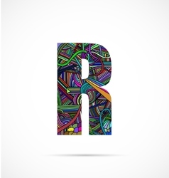 Grunge colorful font Letter R Royalty Free Vector Image