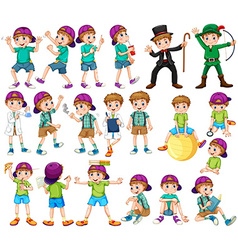 Cartoon characters activities Royalty Free Vector Image