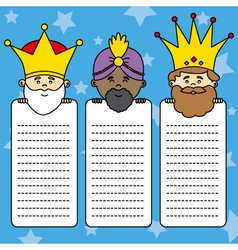 Letter to three kings Royalty Free Vector Image