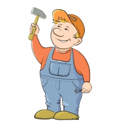 Worker with a hammer Royalty Free Vector Image