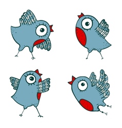 Cartoon canaries bird set Royalty Free Vector Image