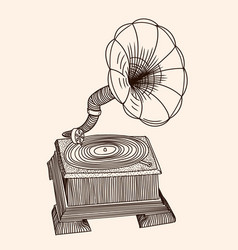 Vintage gramophone Royalty Free Vector Image - VectorStock
