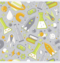 Simple lined back to school pattern with school Vector Image