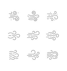 Wind with leaves windy weather forecast Royalty Free Vector