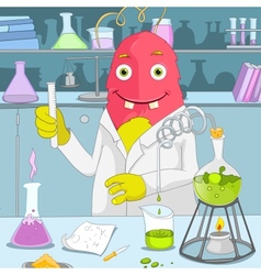 A scientist experiment in the lab on white Vector Image