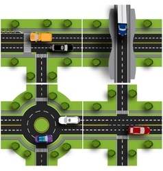 Intersections and branch roads in the animated Vector Image