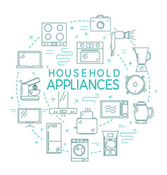 Modern style thin line icons house aplliances Vector Image