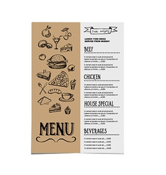 Lunch menu restaurant design Royalty Free Vector Image