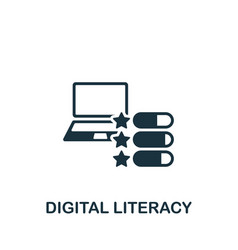 Digital literacy icon monochrome simple sign from Vector Image