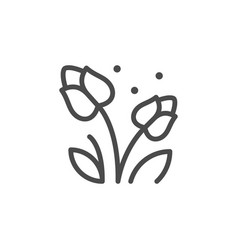 Spring flower thin line icons set Royalty Free Vector Image