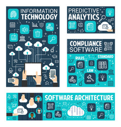Technologies data streams digital poster Vector Image
