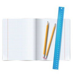 Exercise book paper page with lines Royalty Free Vector