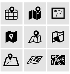 Black map icons set Royalty Free Vector Image - VectorStock