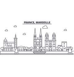 France marseille architecture line skyline Vector Image
