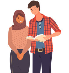 Students indian on white Royalty Free Vector Image