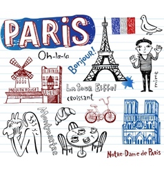 France symbols as funky doodles Royalty Free Vector Image