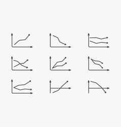 Flat linear graph chart Royalty Free Vector Image