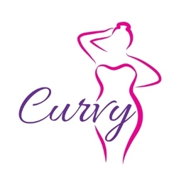 Logo plus size woman curvy symbol Royalty Free Vector Image