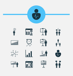 Board icons set collection of decision making Vector Image