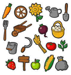 Farming set Royalty Free Vector Image - VectorStock